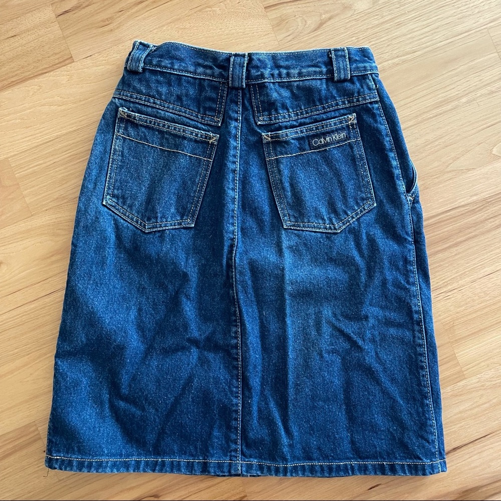 Calvin Klein 80s Vintage Denim Skirt - Gem